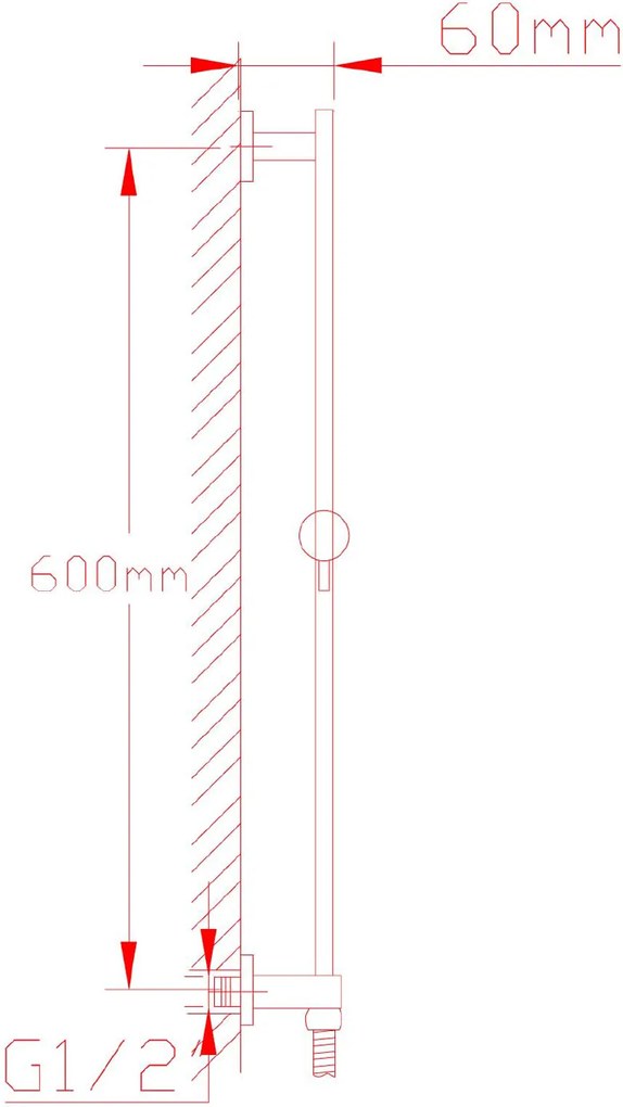 Sapho Nancy 1202-04 posuvný držák sprchy 600 mm chrom
