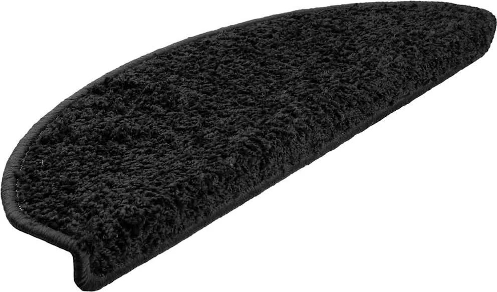Schodové rohože 15 ks 65 x 21 x 4 cm černé, půlkulaté, velké 133901