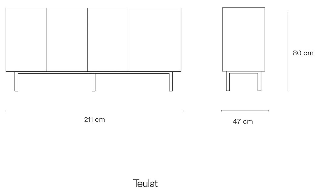 Komoda arista 4 dvéřová černá 78 x 165 MUZZA