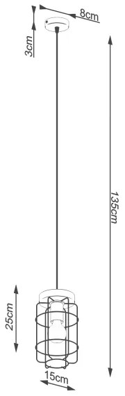 Sollux SL.1263 - Lustr na lanku GOTTO 1xE27/15W/230V černá