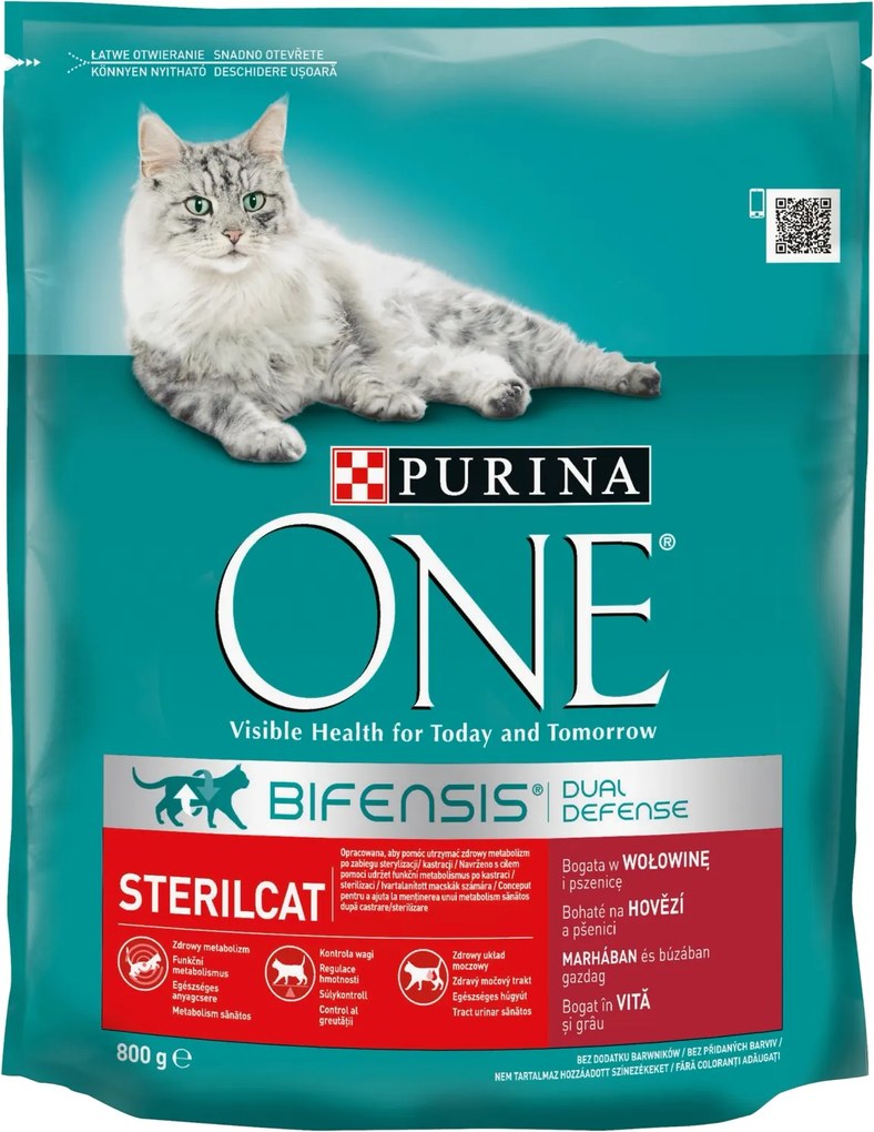 Purina One Granule pro kočky Sterilcat s hovězím a pšenicí 800 g