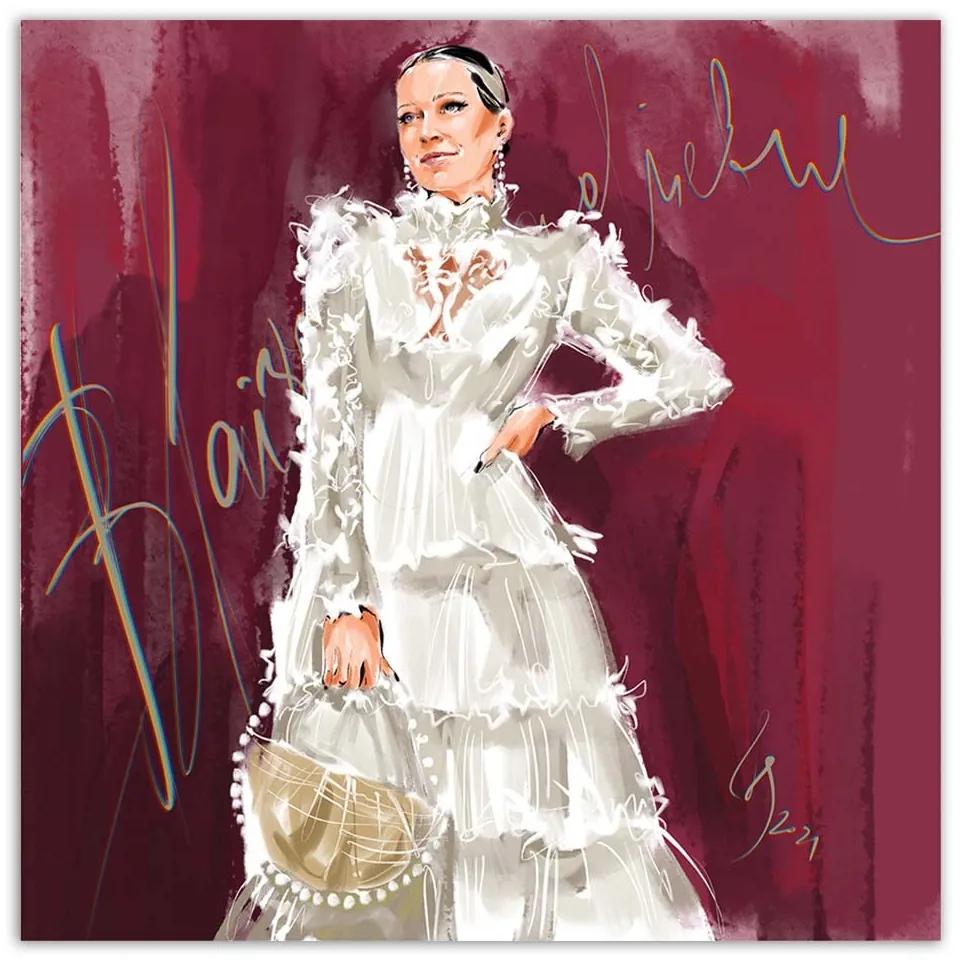Gario Obraz na plátně Šaty Móda Ženy Růžová - Irina Sadykova Rozměry: 30 x 30 cm