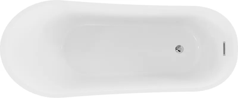 Mexen Alta, volně stojící vana 170 x 75 cm, bílá-černá, chromový přepad, 52141707575-01