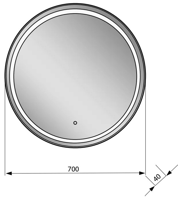 Lavedo Vivace White 80 touch control koupelnové zrcadlo s LED podsvícením