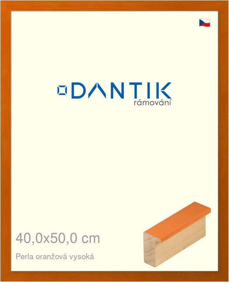 DANTIK rámeček 40x50 | PERLA oranžová vysoká (Plexi Čiré)