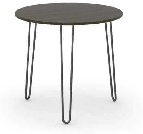 Kulatý jídelní stůl SPIDER, průměr 800 mm, černá podnož, deska wenge