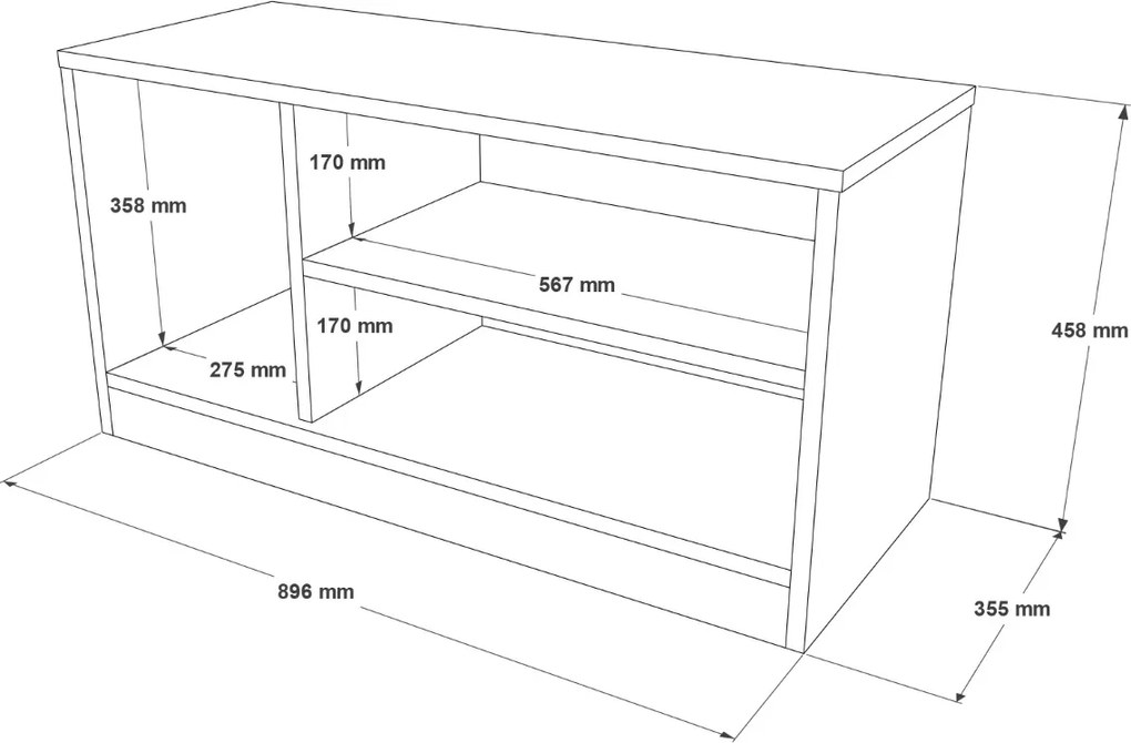 Botník MORE se sezením dub Left