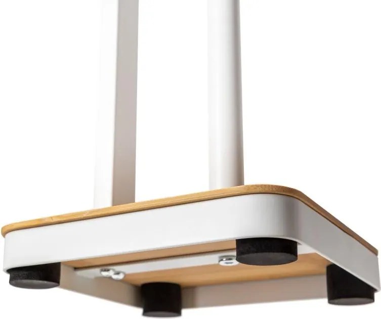 Erga Gasa, držák na toaletní papír se zásobníkem na postavení 62cm, bílá-přírodní hnědá, ERG-YKA-P.GASA-WHT