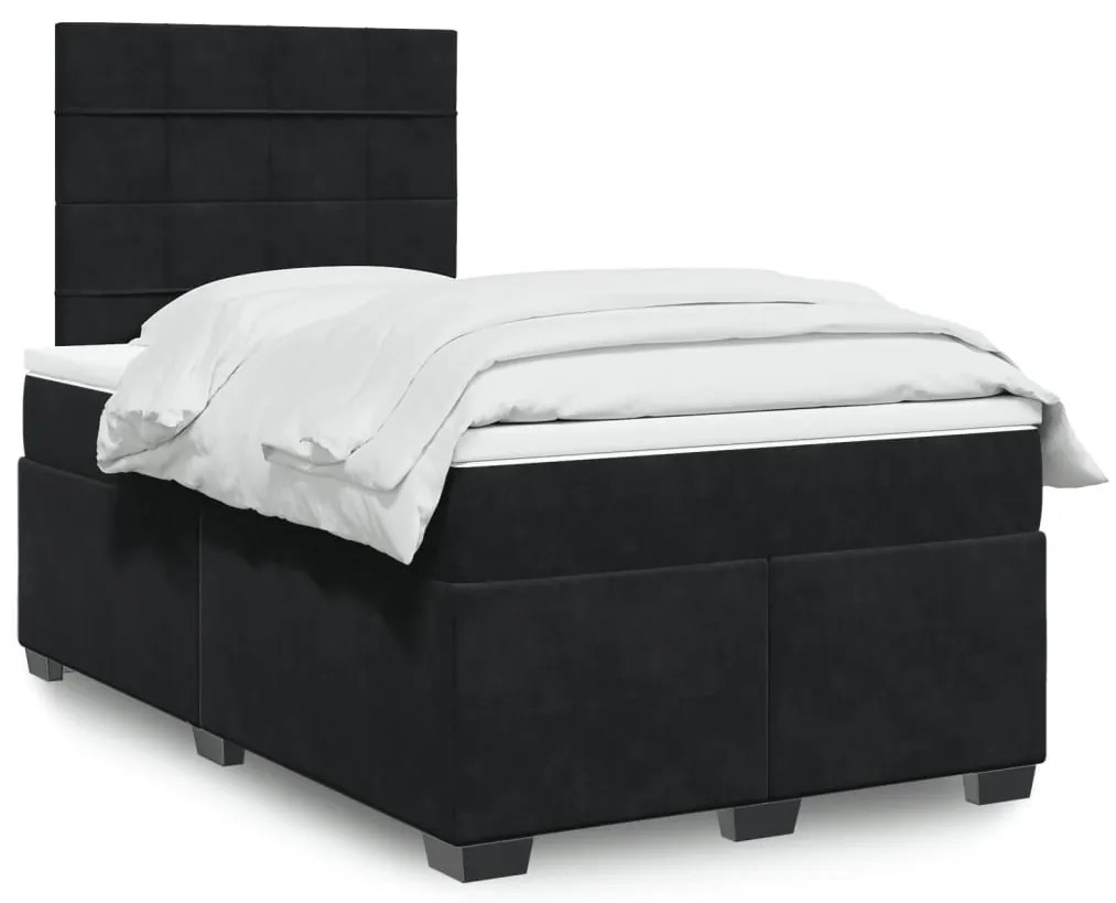 Box spring postel s matrací černá 120 x 190 cm samet 3293160