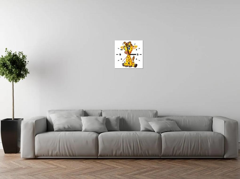 Gario Obraz s hodinami Veselá žirafa Rozměry: 30 x 30 cm