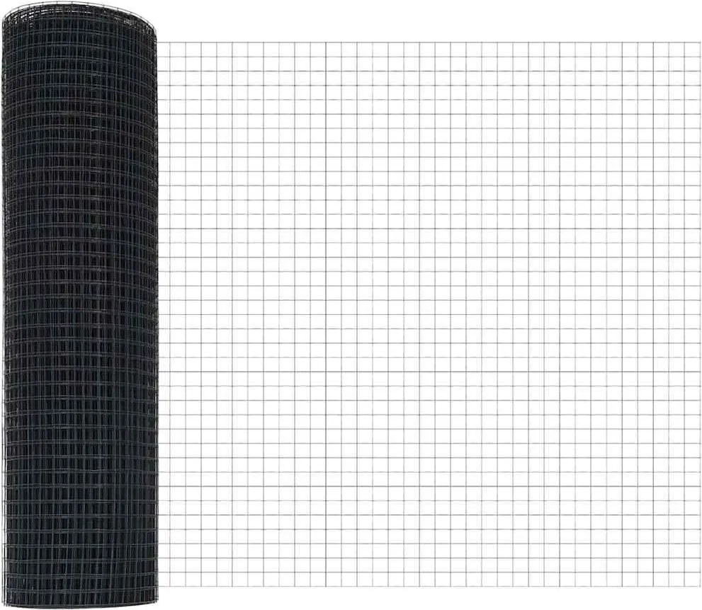 Svařované drátěné ploty s hroty 50 x 1 m Ocel potažená PVC Šedá 3352235