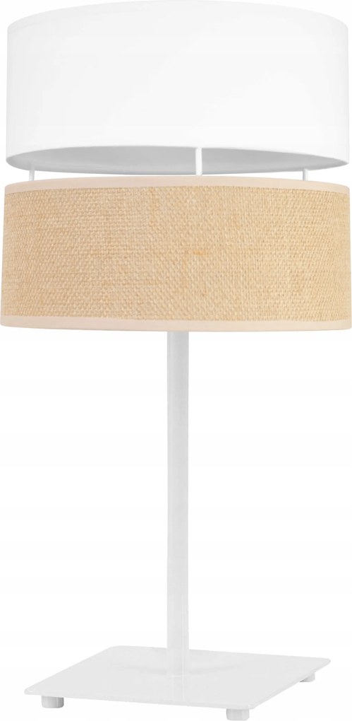 Stolní Lampa Jutová 20 CM Bílá