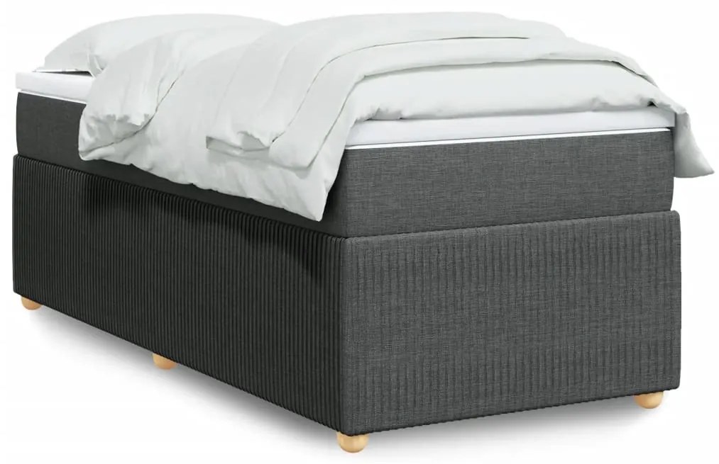 Box spring postel s matrací tmavě šedá 90x190 cm textil