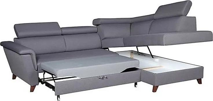 Casarredo - Komfort nábytek Rohová sedací souprava GRAVA rozkládací s úložným prostorem, pravá, látky A1 | potah: gemma 06,barva: N12 bílá