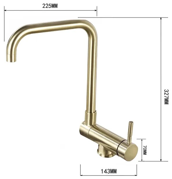 Mexen MADOX - Vysoká baterie / dřezová, Zlatá, 672000-50