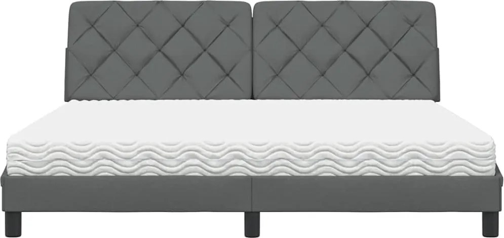 Postel s matrací tmavě šedá 180 x 200 cm textil 3310756