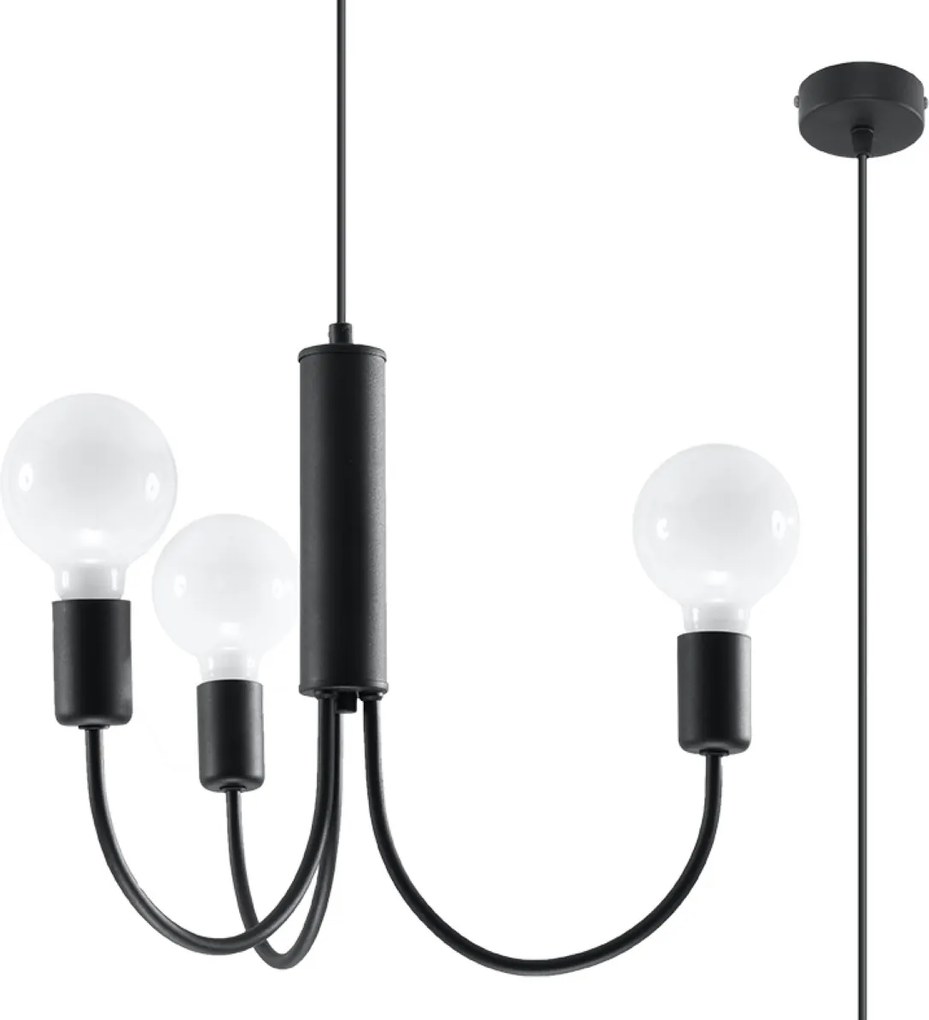 Sollux Lighting Lustr PICCOLO 3 černý