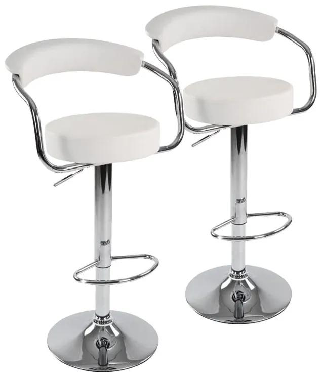 Miadomodo 74201 Sada barových židlí 2 ks, bílá, 53 x 105 x 52 cm