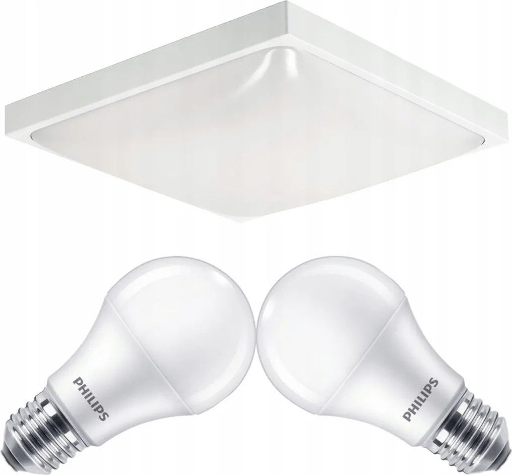 LED stropní svítidlo 2xE27 + 2x žárovka Philips E27 10W