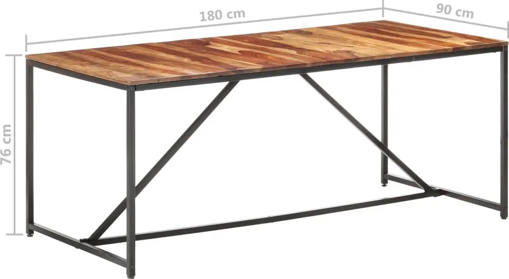 vidaXL Jídelní stůl 180 x 90 x 76 cm masivní sheeshamové dřevo [286343] Barva: Černá