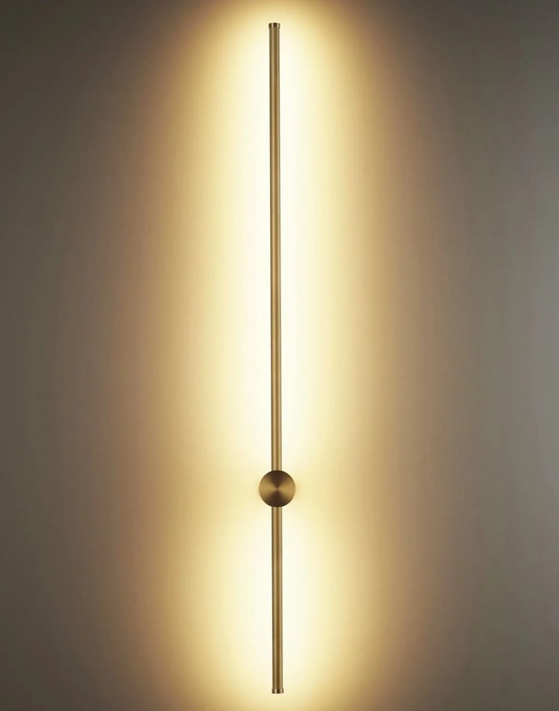 Moderní nástěnná lampa Sparo 100 cm, zlatá matná