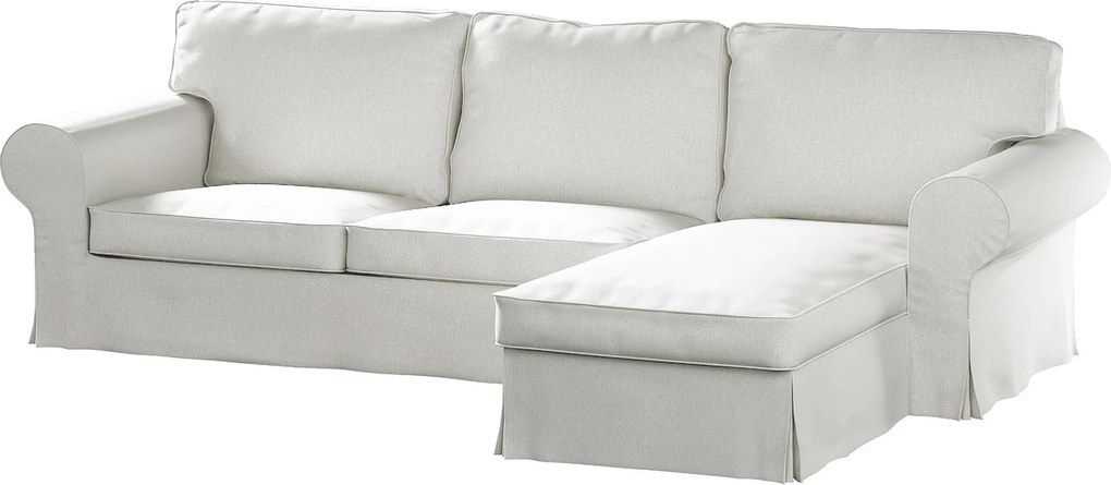 Potah na pohovku IKEA Ektorp 2-místná s lenoškou barva krémová látka pletený vzor