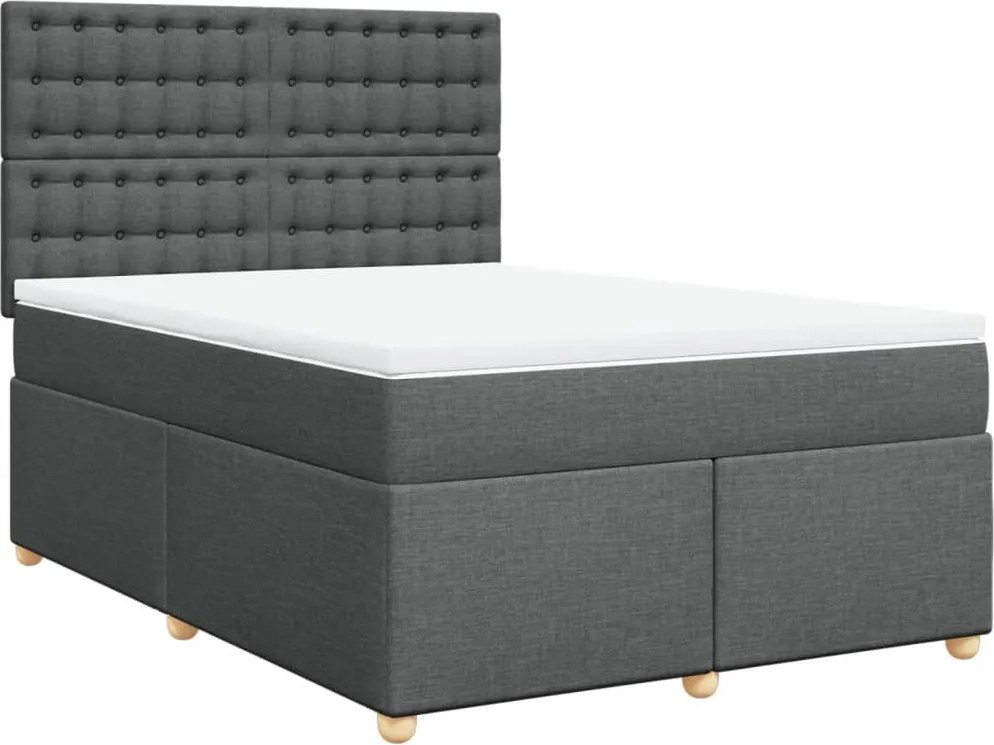 Box spring postel s matrací tmavě šedá 140x200 cm textil 3291318