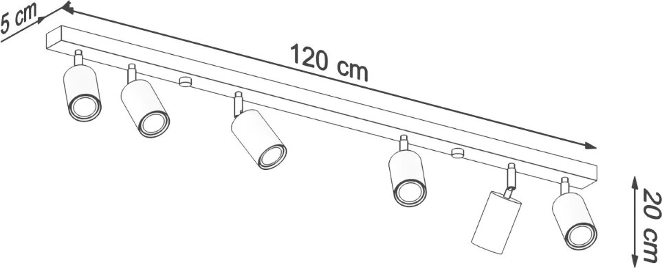 Sollux Lighting Stropní svítidlo BERG 6 přírodní dřevo