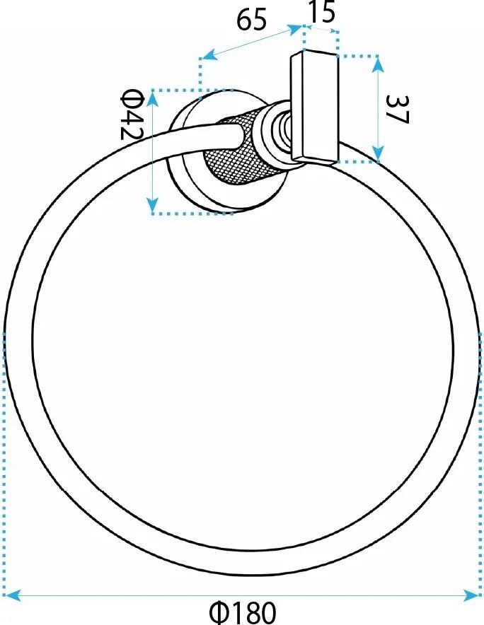 Držák na ručníky - kruh REA RIVO RING 81307 Rivo Brush Gold