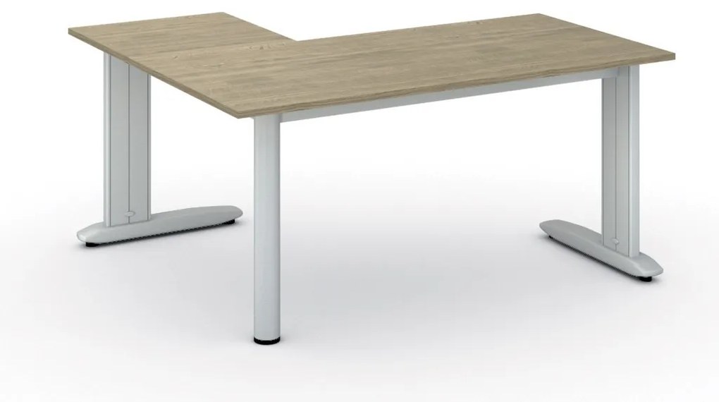 Rohový kancelářský stůl PRIMO FLEXIBLE, 160x140 cm, dub přírodní