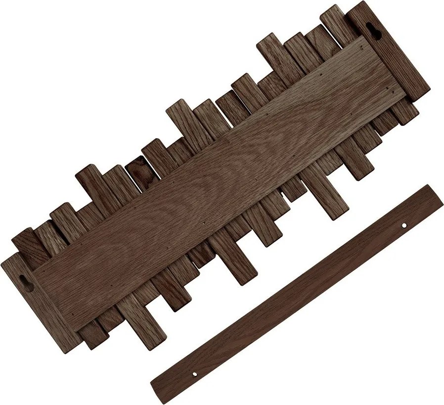 Tmavě hnědý nástěnný věšák z dubového dřeva 40 cm Caltra – House Nordic