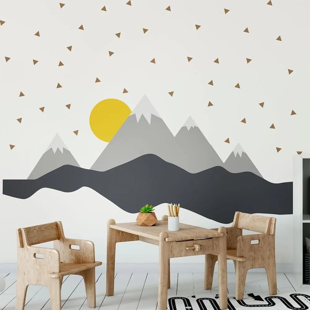 Nástěnná samolepka Ambiance Giant Kid Sticker Scandinavian Mountains Nordika