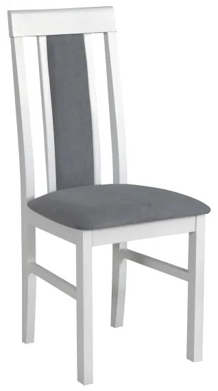 Drewmix jídelní sestava DX 15 odstín dřeva (židle + nohy stolu) bílá, odstín lamina (deska stolu) olše, potahový materiál látka s doplatkem