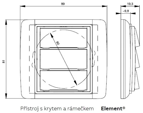 ABB Element,Time zvonkové trojtlačítko bílá/ledová bílá 3171E-A00300 01