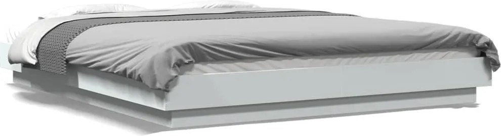 Rám postele s LED osvětlením bílý 160 x 200 cm kompozitní dřevo 3281084