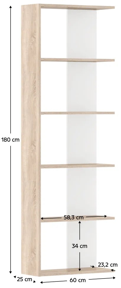 Kondela Regál, dub sonoma/bílá, AGATIO