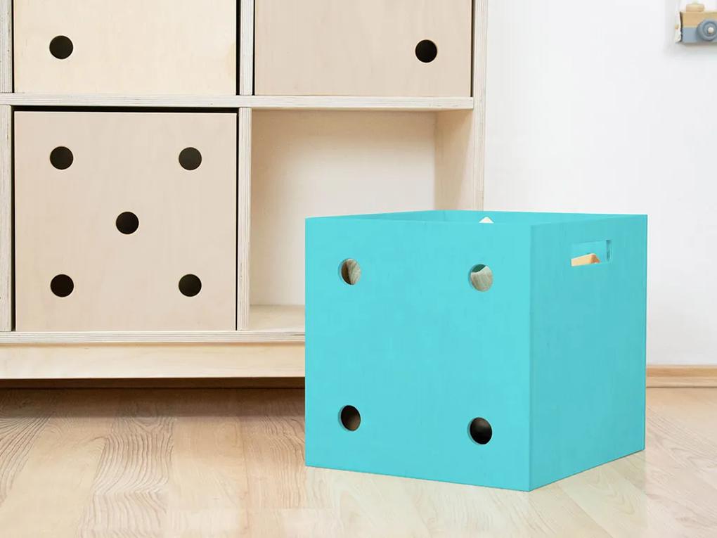 Benlemi Dřevěný úložný box DICE s čísly ve stylu hrací kostky Zvolte barvu: Bílá, Zvolte variantu: Pětka