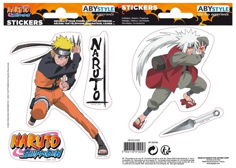 ABYstyle Samolepky Naruto Shippuden - Naruto & Jiraiya
