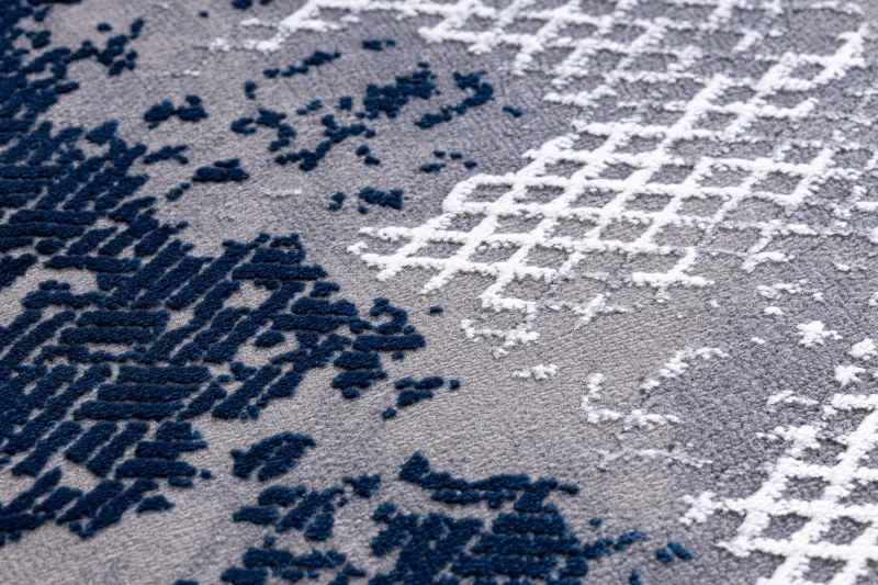 Dywany Łuszczów, Kusový koberec Core A004 Frame blue/grey, 160x220, modrá, chodba / předsíň