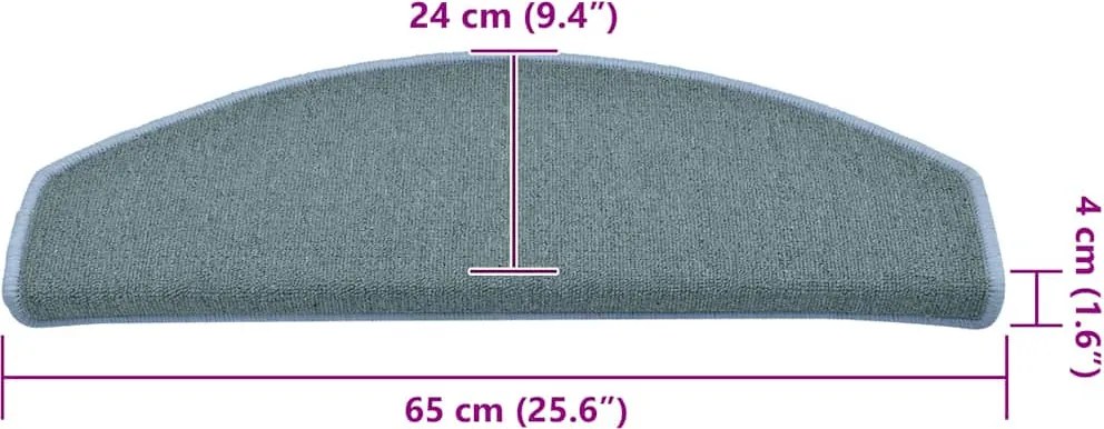 Schodové rohože 30 ks 65 x 24 x 4 cm mořská modrá půlkulaté velké 3365758