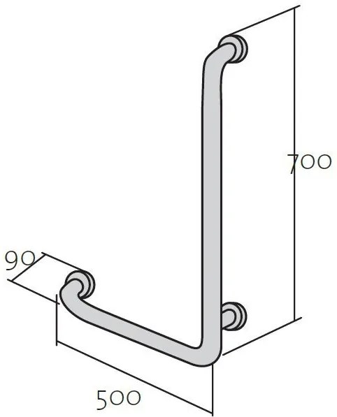 Cersanit Etiuda, madlo na zeď 50x70 cm, levé, chromová, K97-032