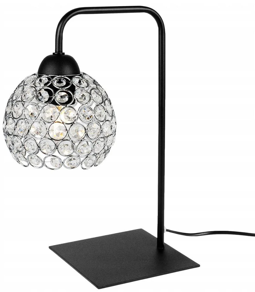 Stolní lampa CRYSTAL, 1x stříbrné křišťálové stínítko