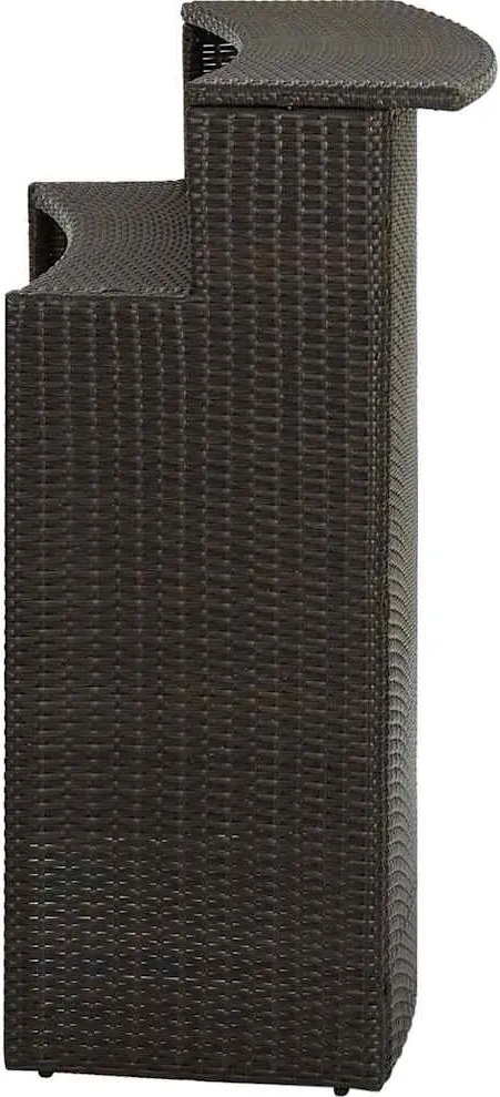 Zahradní barový stůl hnědý 120 x 55 x 110 cm polyratan 313467