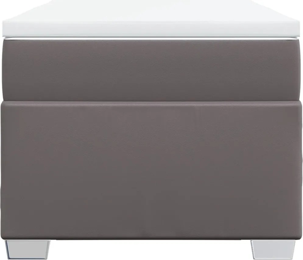 Box spring postel s matrací šedá 100x200 cm umělá kůže 3285199