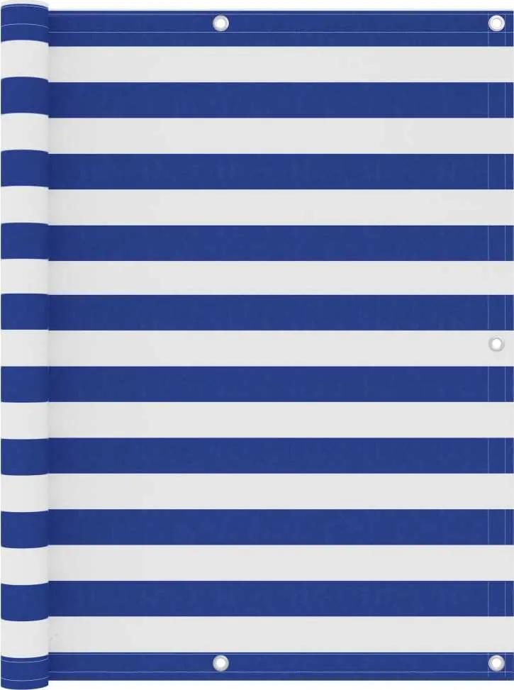 vidaXL Balkonová zástěna 120 x 600 cm 100% polyester oxford [134935] Barva: Bílo-modrá