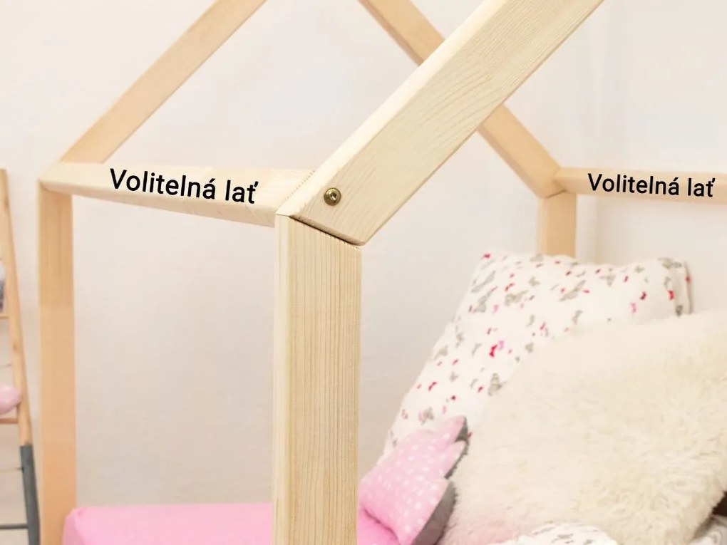 Benlemi Dětská postel domeček TERY Zvolte barvu: Pastelově růžová, Zvolte rozměr: 90x180 cm