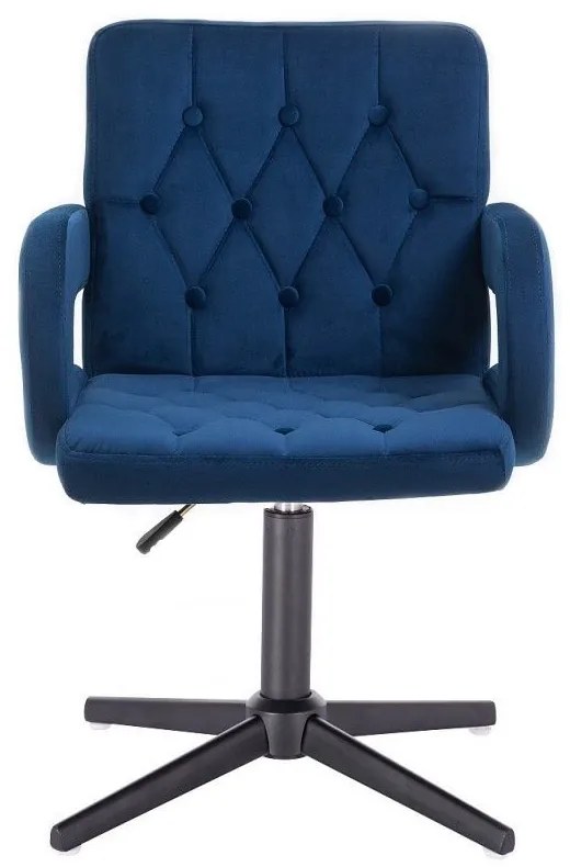 LuxuryForm DESIGN Židle BOSTON VELUR na černém kříži - modrá