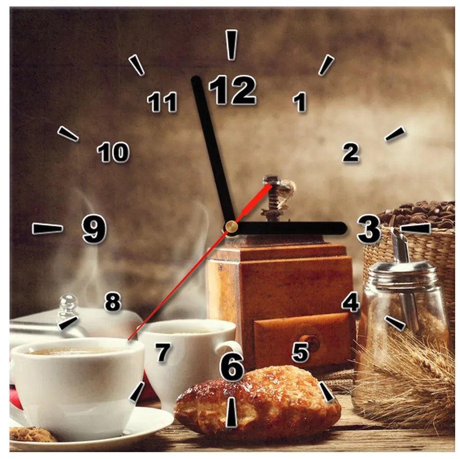 Gario Obraz s hodinami Chutná snídaně Rozměry: 100 x 40 cm