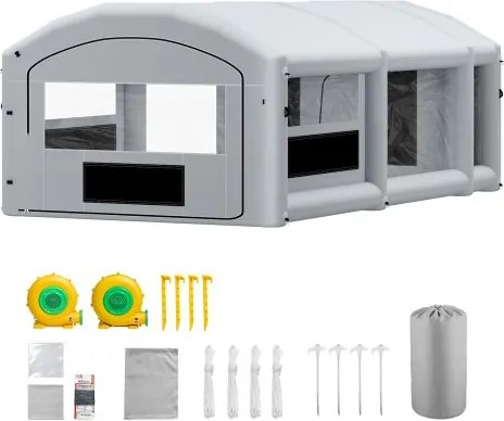 Nafukovací lakovací kabina, 8 × 4,5 × 3 m VEVOR – 6,8 × 3,6 × 2,5 m
