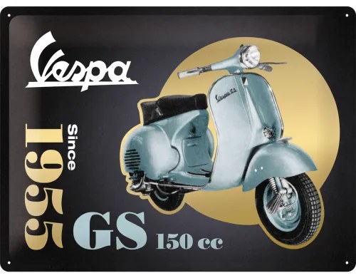 Postershop Plechová cedule: Vespa GS 150 Since 1955 (Special Black Edition) - 30x40 cm
